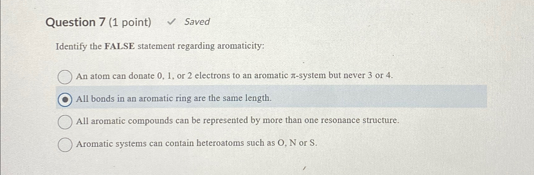 Solved Question 7 (1 point) SavedIdentify the FALSE | Chegg.com Solved Question 7 (1 point) SavedIdentify the FALSE | Chegg.com