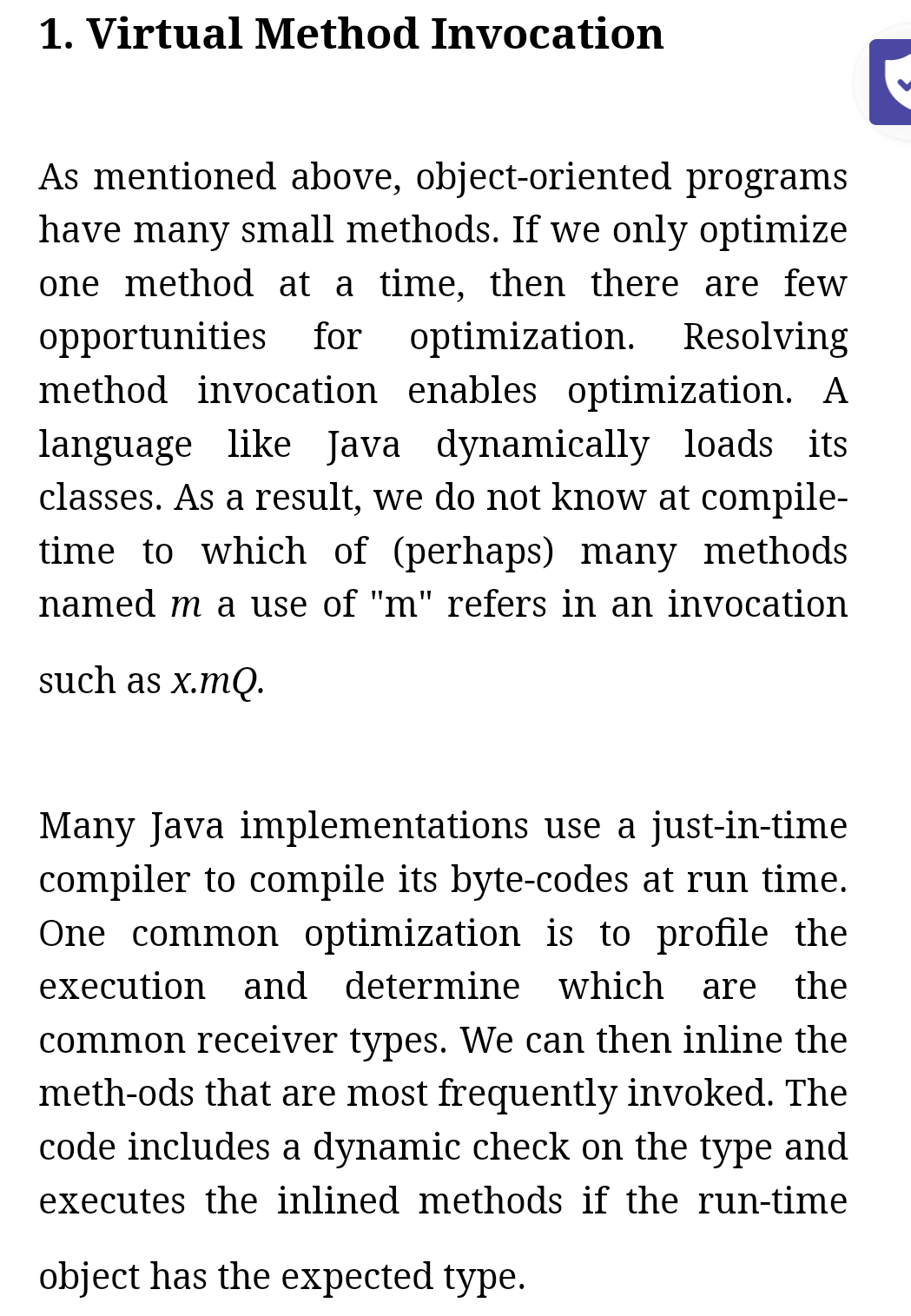 Solved 1. Virtual Method Invocation As mentioned above, | Chegg.com