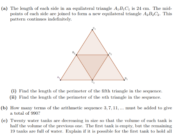 Solved (a) ﻿The length of each side in an equilateral | Chegg.com