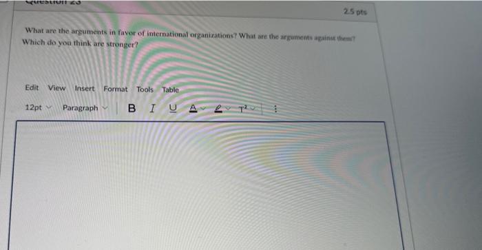 Solved What are the arguments in favor of international | Chegg.com