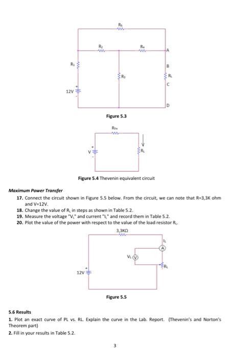 Solved Experiments Thevenin's and Norton's Theorem & Maximum | Chegg.com