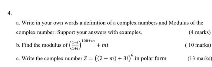Solved 4. a. Write in your own words a definition of a | Chegg.com