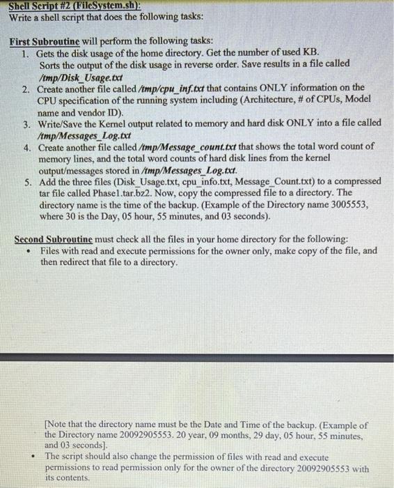 Solved First Subroutine will perform the following tasks: 1. | Chegg.com