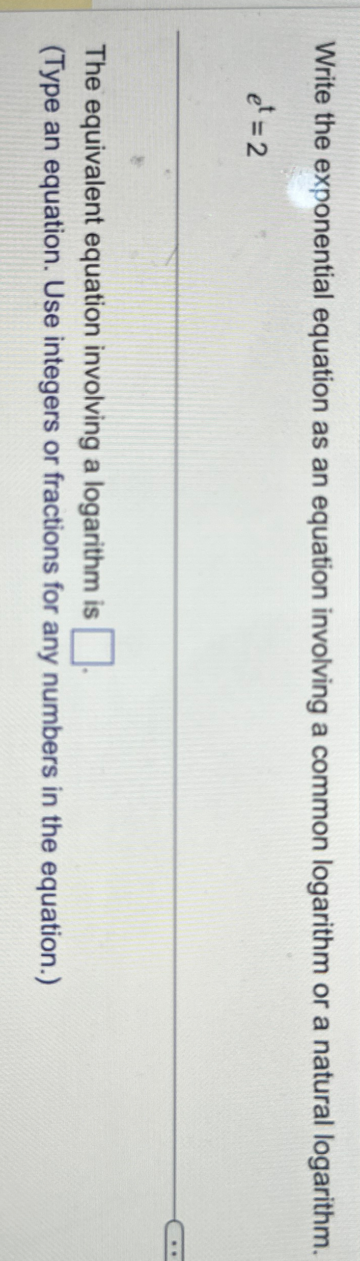 Solved Write the exponential equation as an equation | Chegg.com