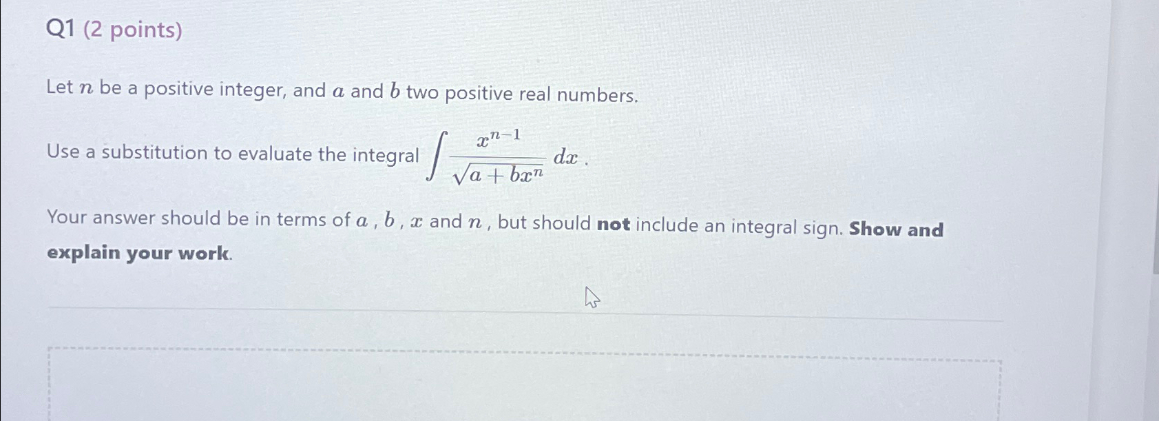 Solved Q1 (2 ﻿points)Let n ﻿be a positive integer, and a and | Chegg.com