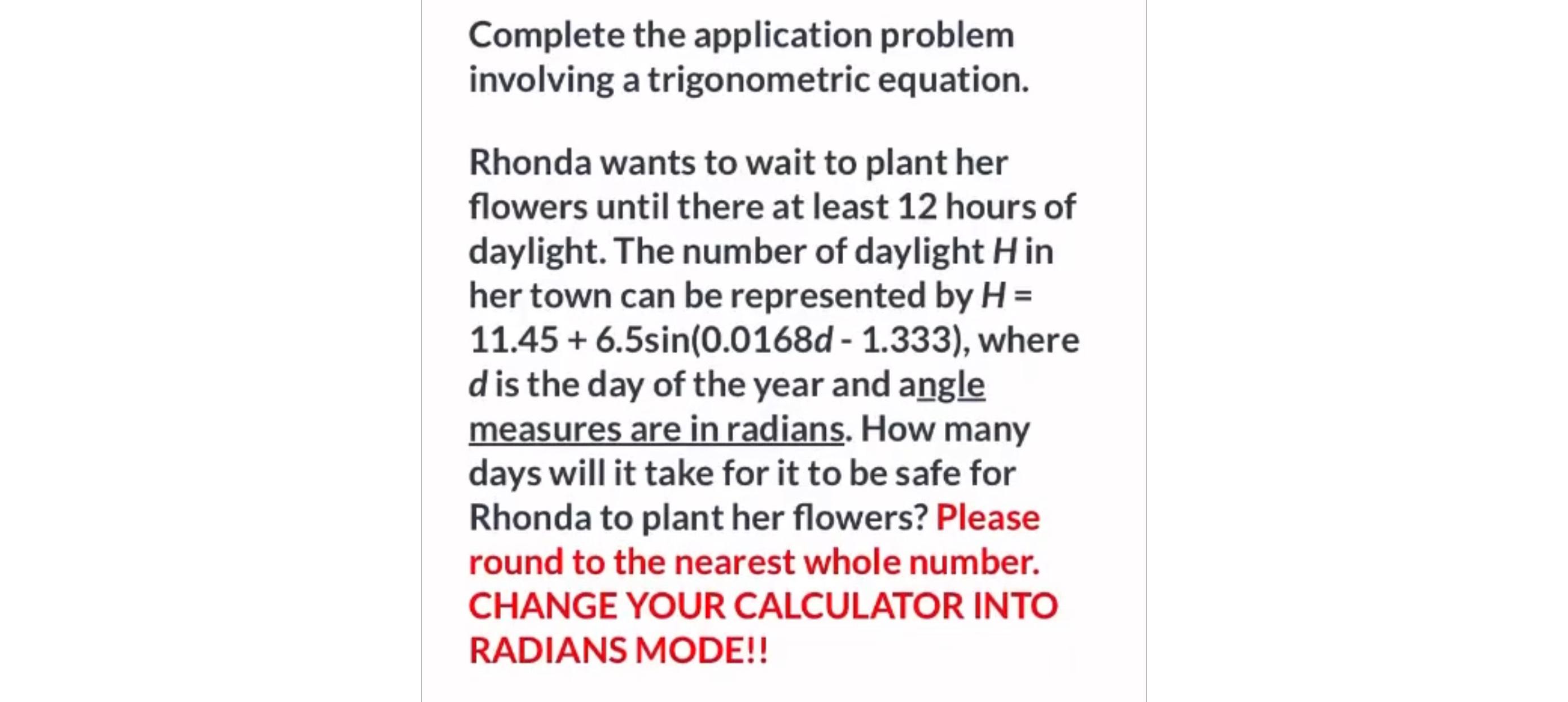 Solved Complete the application problem involving a | Chegg.com