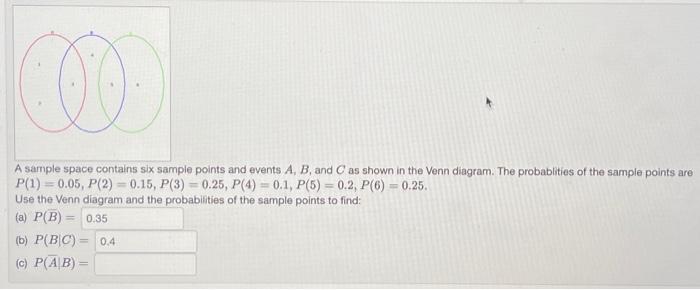 Solved A sample space contains six sample points and events | Chegg.com