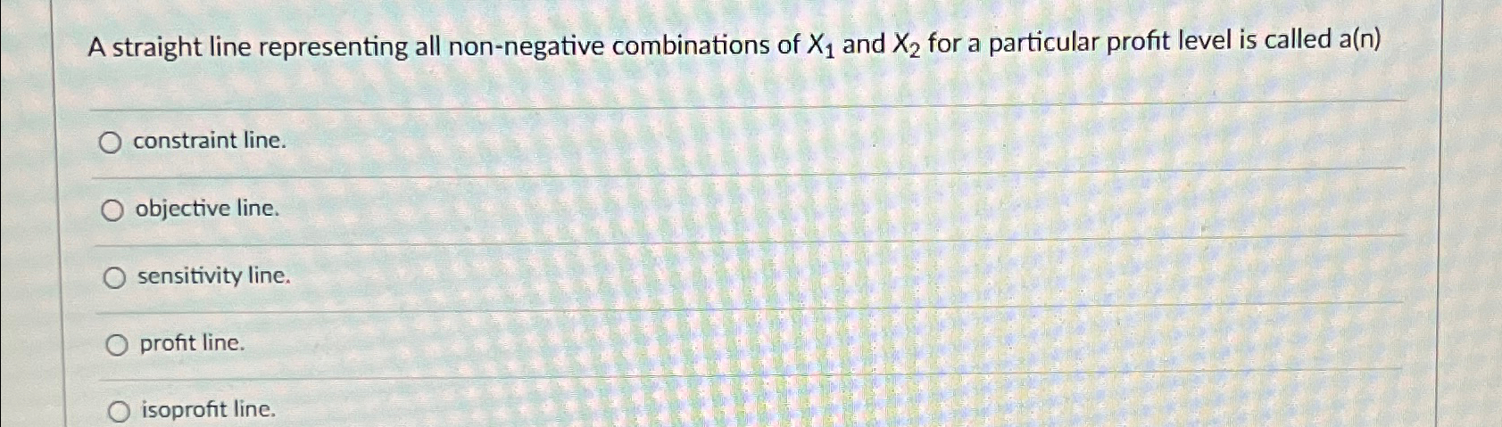 Solved A straight line representing all non-negative | Chegg.com