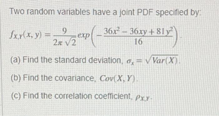 Solved Two random variables have a joint PDF specified by: | Chegg.com