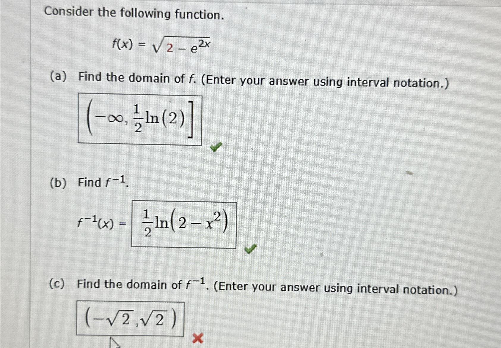 Solved Consider The Following Function F X 2 E2x2 A ﻿find