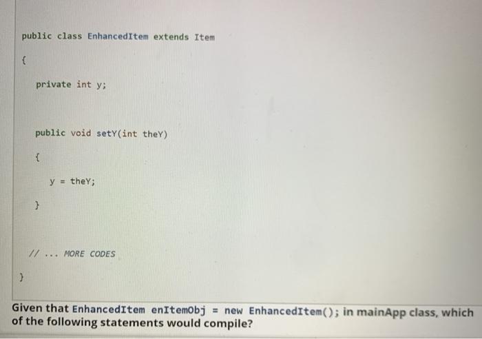 Solved Given the following class declarations, public class | Chegg.com