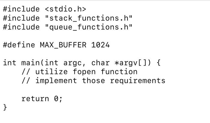 Solved \#include 〈stdio.h> \#include "stack_functions.h" | Chegg.com