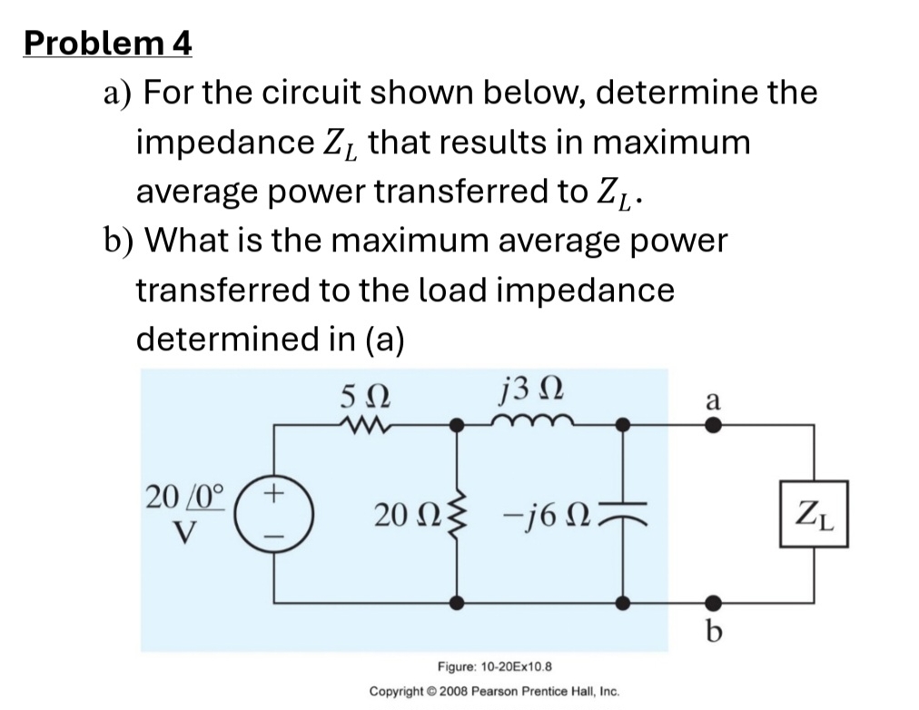 Solved Problem 4a) ﻿For the circuit shown below, determine | Chegg.com
