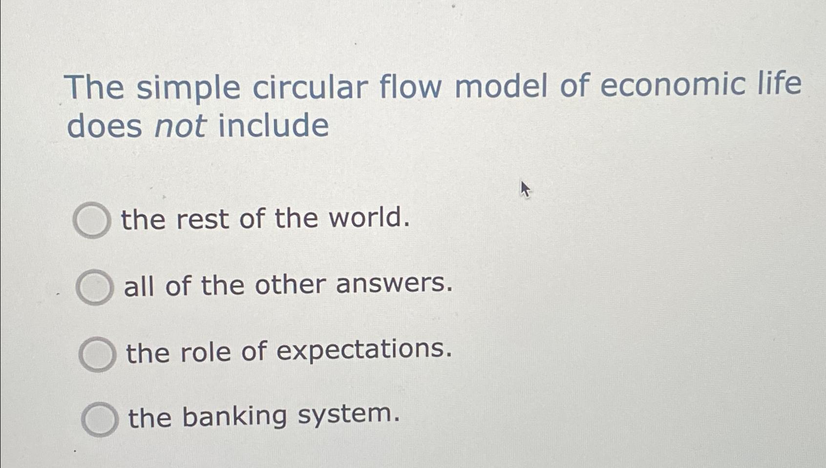 Solved The simple circular flow model of economic life does | Chegg.com