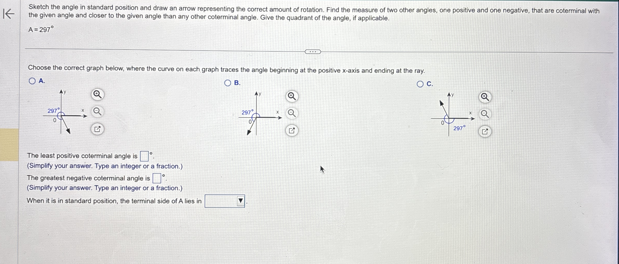 Solved Sketch the angle in standard position and draw an | Chegg.com