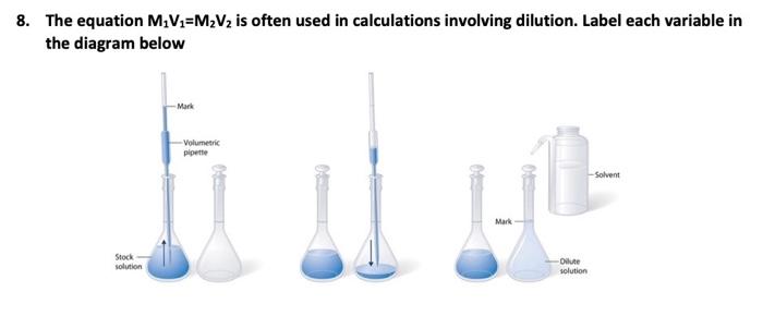Solved 8. The equation M:V=M2V2 is often used in | Chegg.com