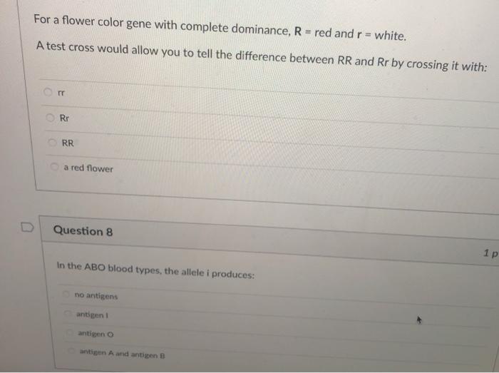 Solved For a flower color gene with complete dominance, R = | Chegg.com