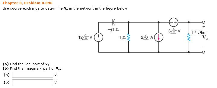 Solved Use source exchange to determine V0 in the network in | Chegg.com