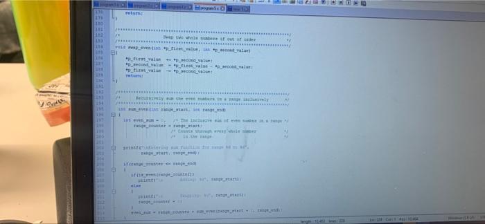 Solved Weite A C Program To Sum All Even Numbers Recursively 6210