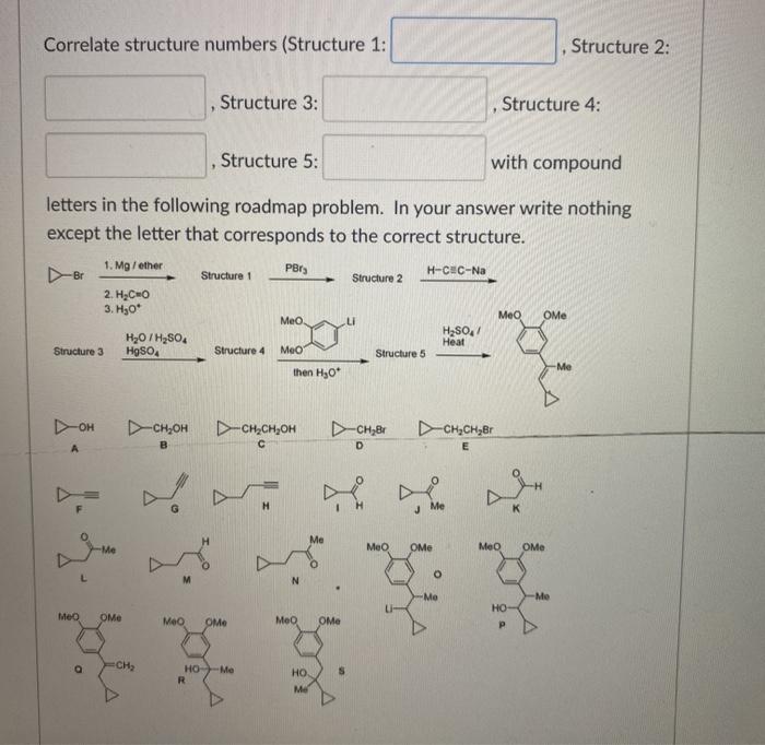 Solved Correlate structure numbers (Structure 1: Structure | Chegg.com