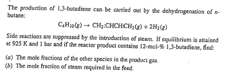 Solved The production of 1,3-butadiene can be carried out by | Chegg.com