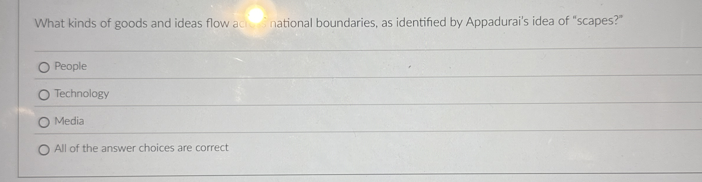 Solved What kinds of goods and ideas flow aci national | Chegg.com