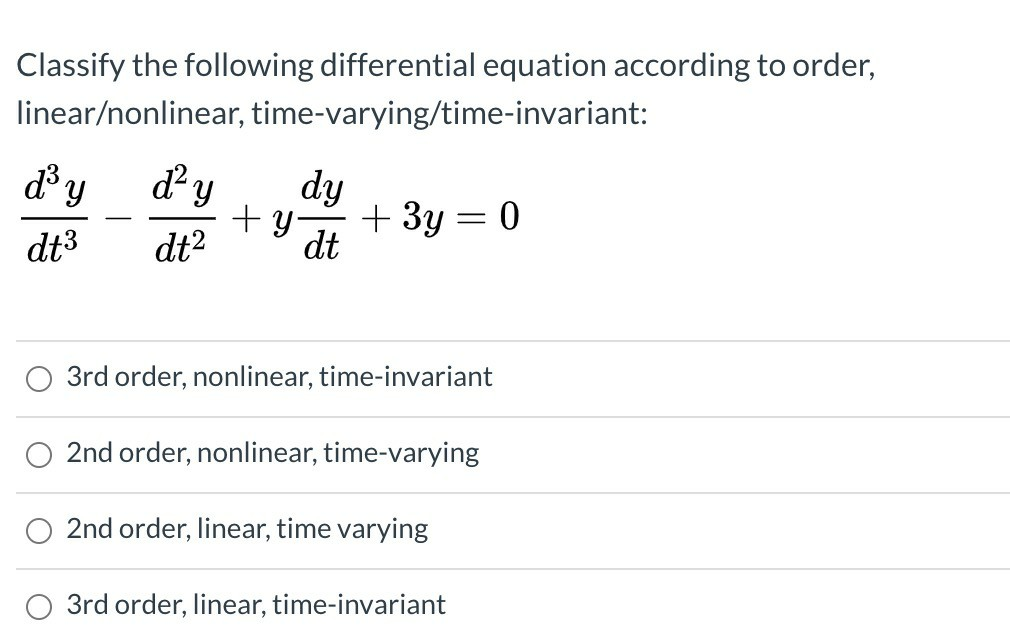 Solved Classify the following differential equation | Chegg.com