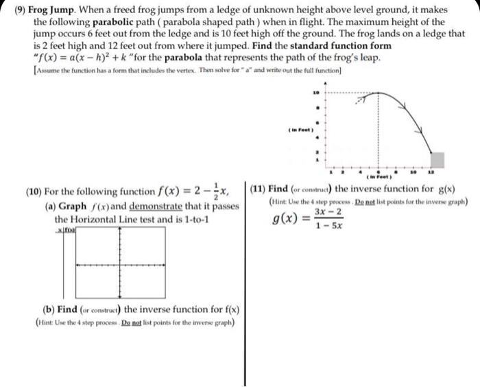 Solved (9) Frog Jump. When a freed frog jumps from a ledge | Chegg.com