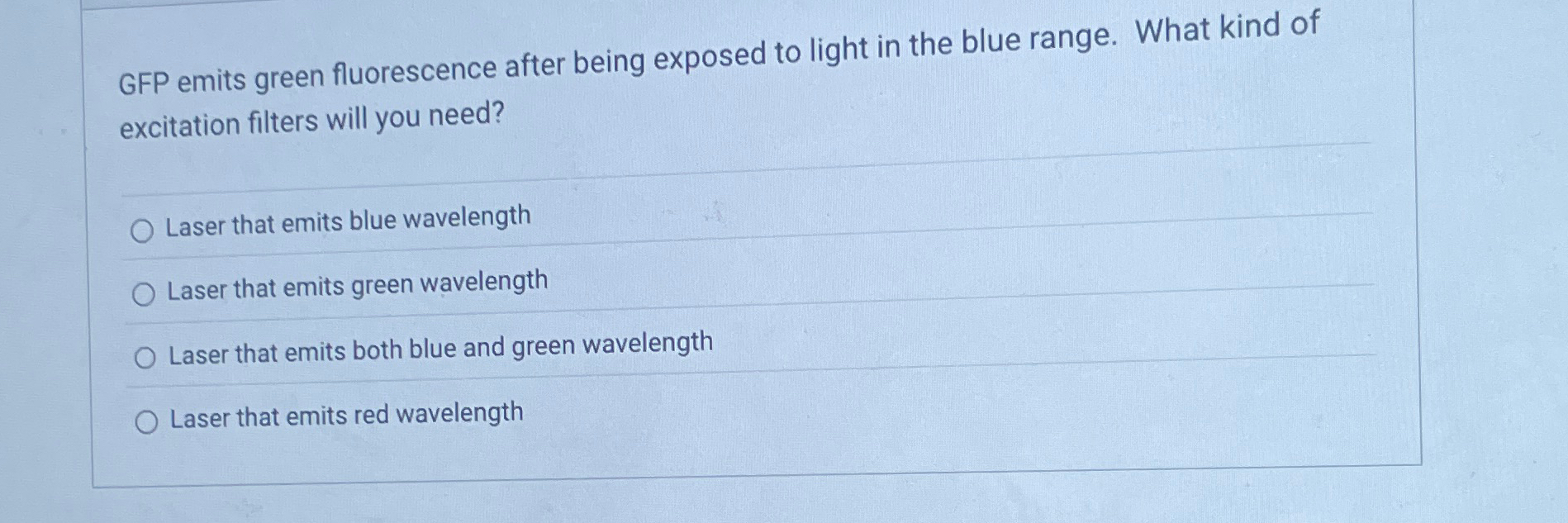 Solved GFP emits green fluorescence after being exposed to | Chegg.com