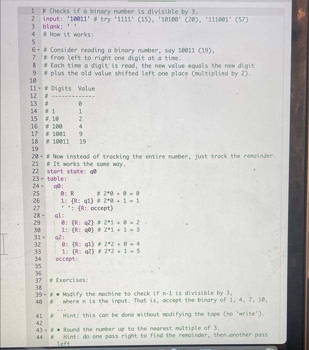 Solved Turing machine Algorithm. please answer the question | Chegg.com