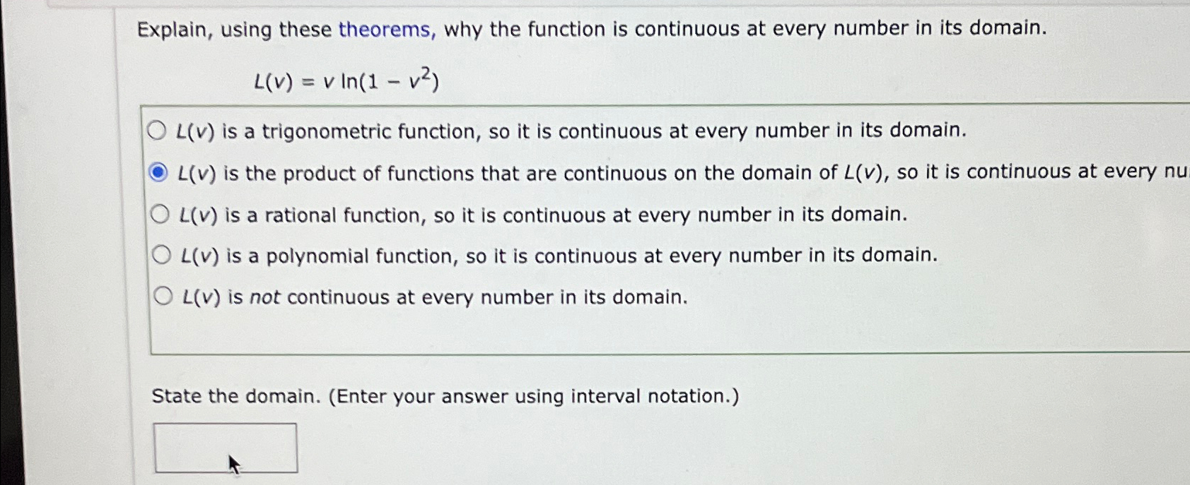 Solved Explain, using these theorems, why the function is | Chegg.com