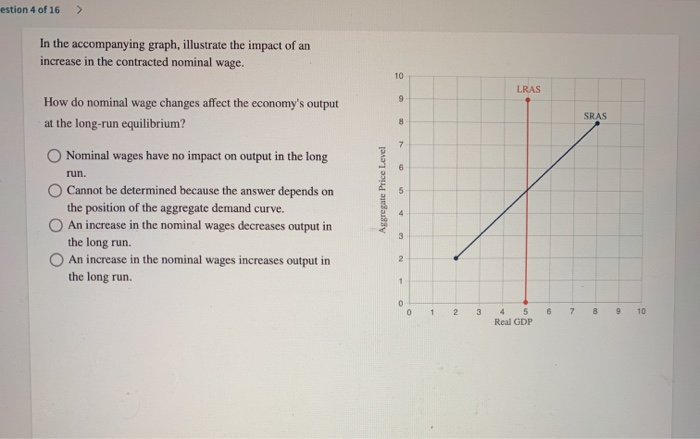 Solved estion 4 of 16 > In the accompanying graph, | Chegg.com
