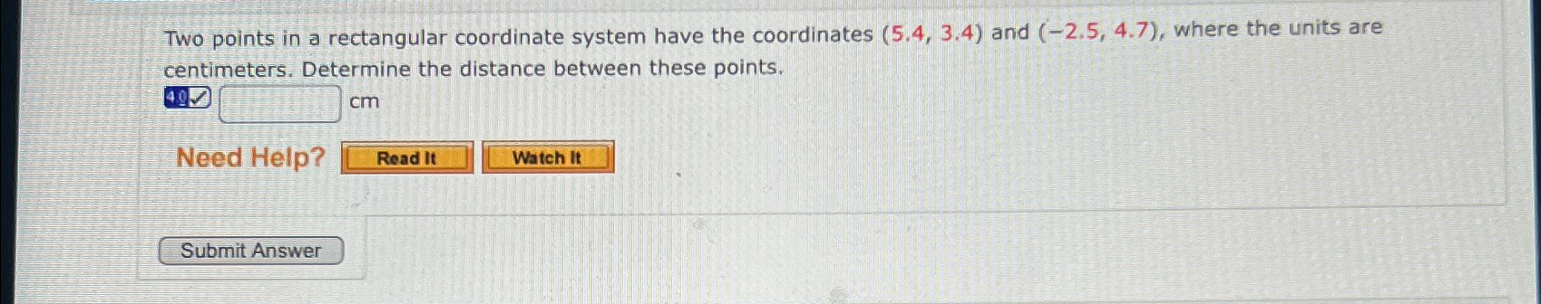 Solved Two points in a rectangular coordinate system have | Chegg.com