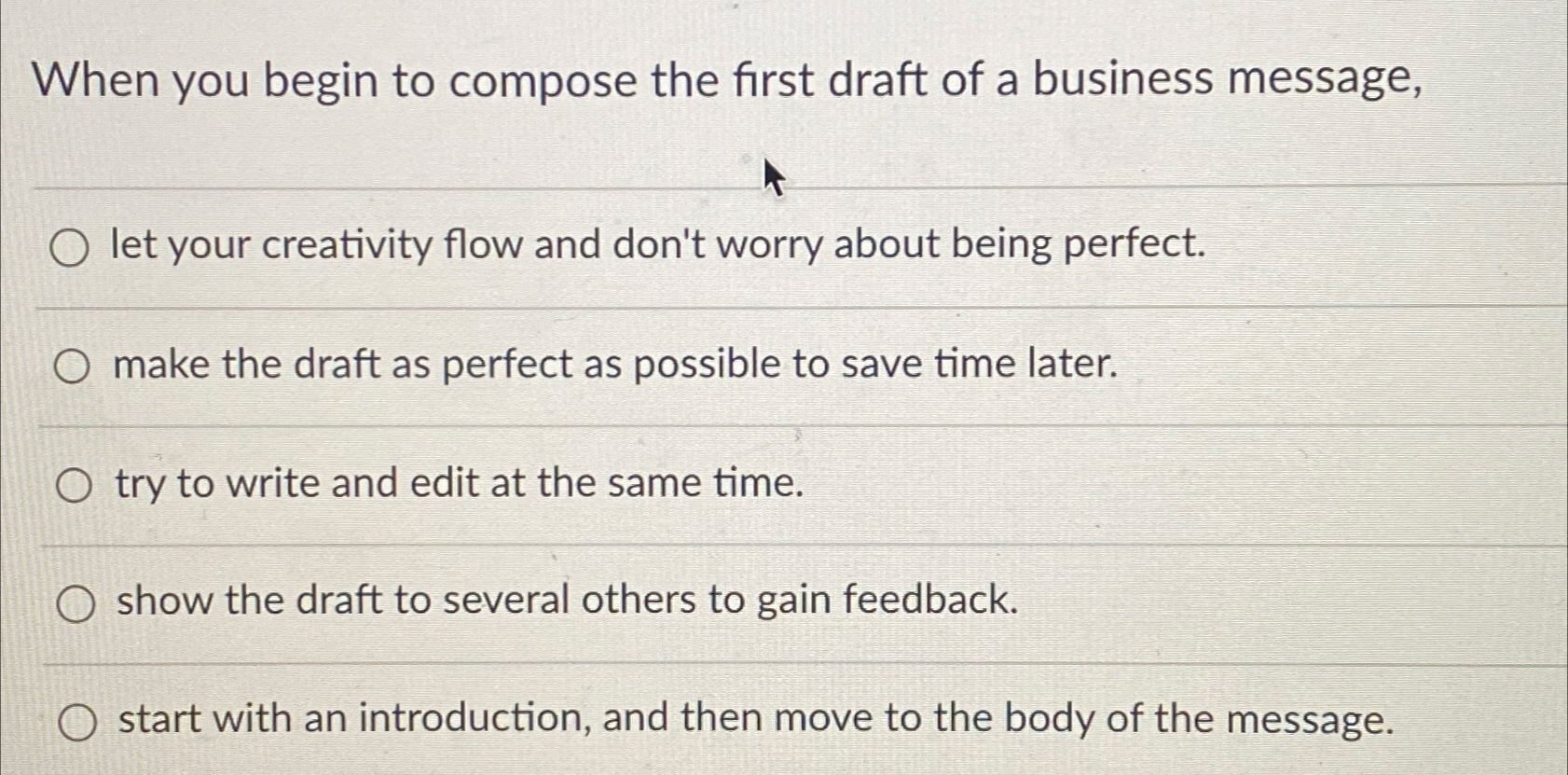 Solved When you begin to compose the first draft of a | Chegg.com