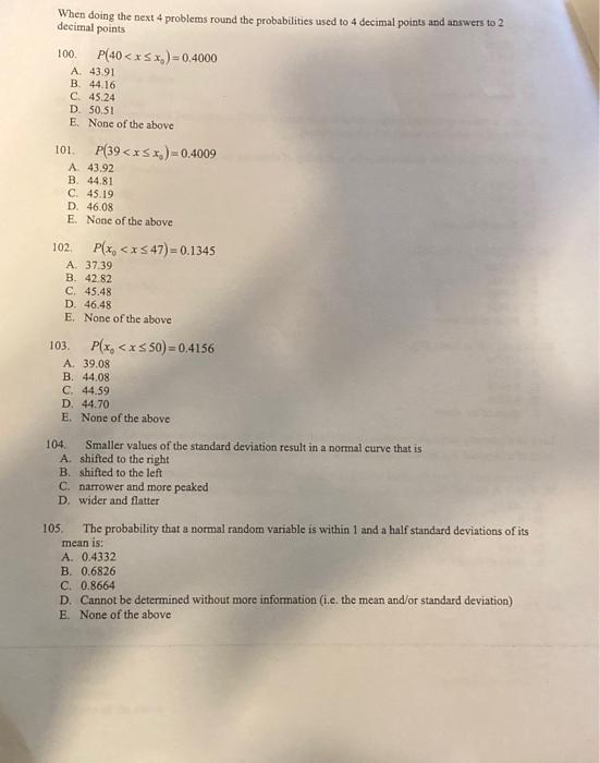 Solved Let x be a normally distributed random variable with | Chegg.com