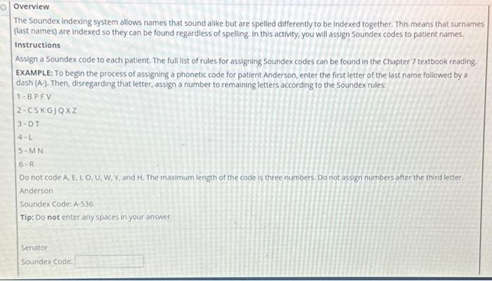 The Soundex indexing system allows names that sound | Chegg.com