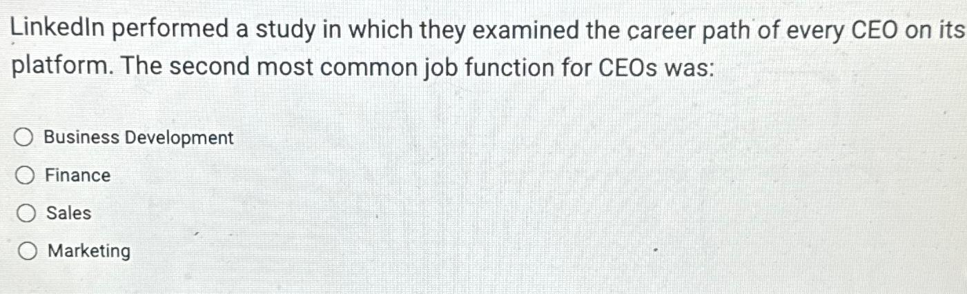 Solved Linkedln performed a study in which they examined the | Chegg.com