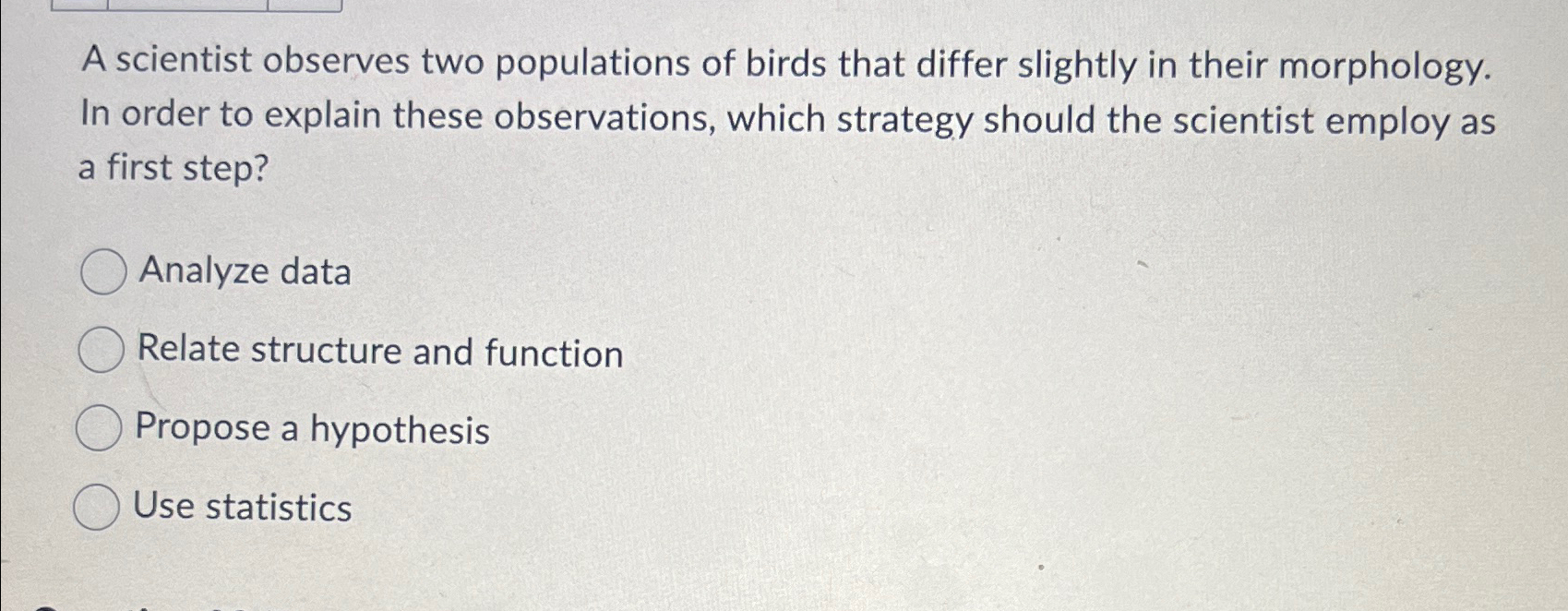 Solved A scientist observes two populations of birds that | Chegg.com
