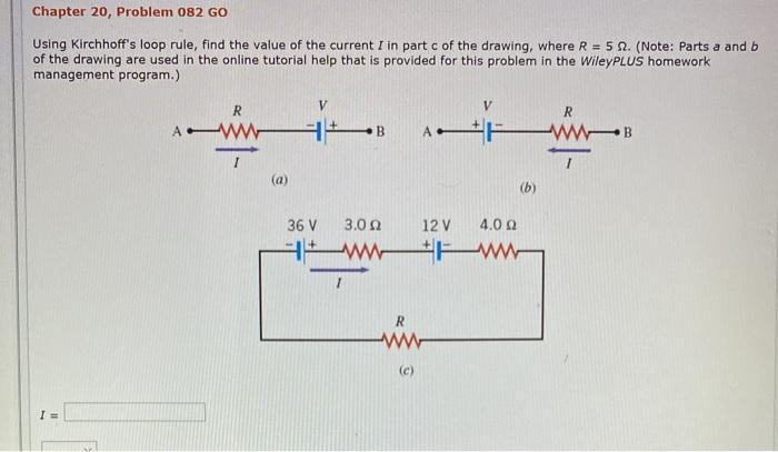 Solved Chapter 20, Problem 082 GO Using Kirchhoff's loop | Chegg.com
