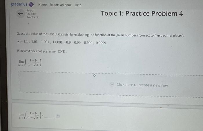 Solved gradarius Home Report an issue Help Topic 1: Practice | Chegg.com