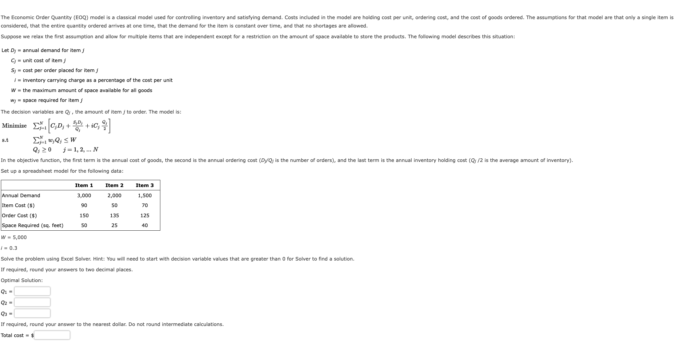 Solved considered, that the entire quantity ordered arrives | Chegg.com