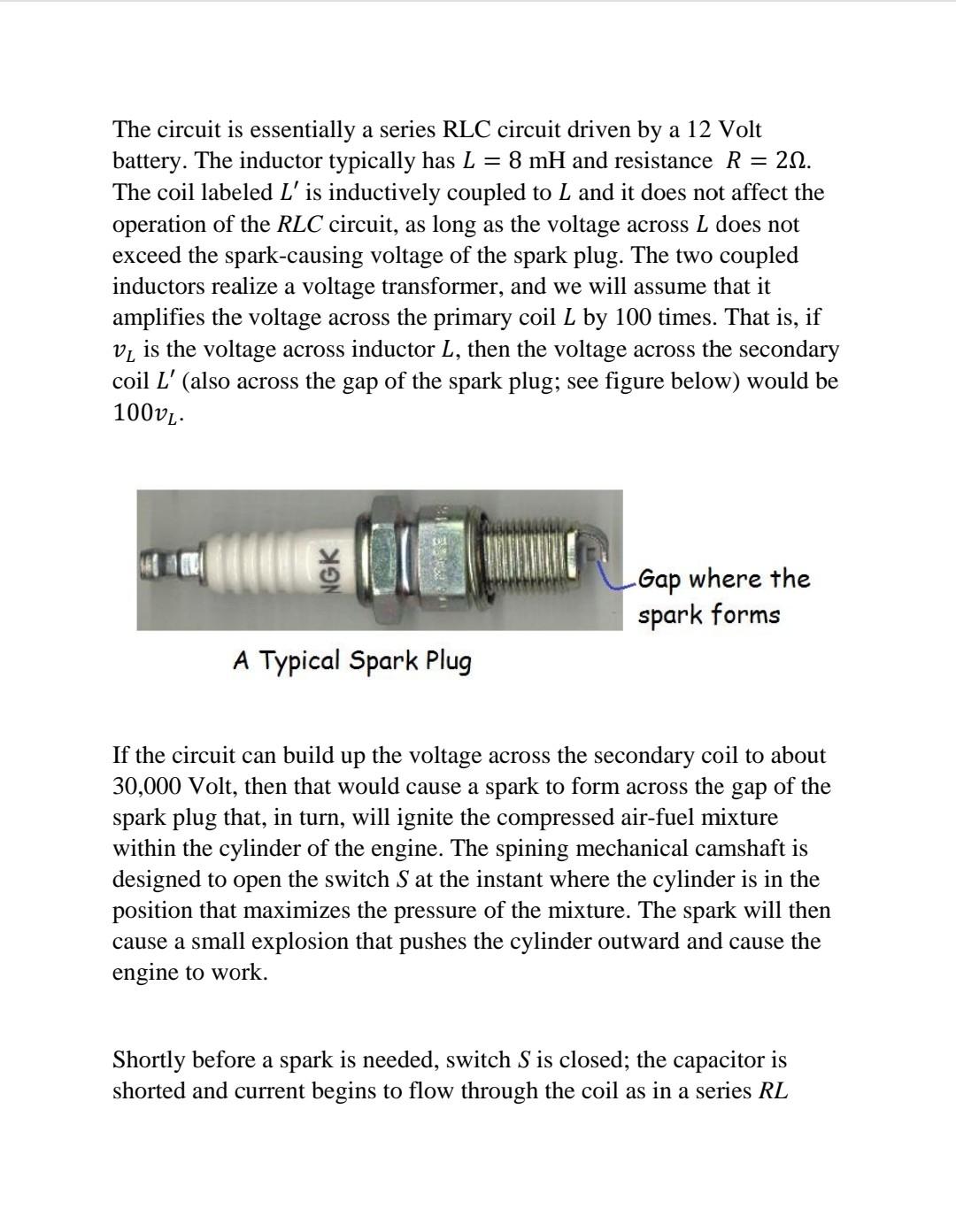 Solved Mini Project: Gas-Engine Ignition Circuit The | Chegg.com