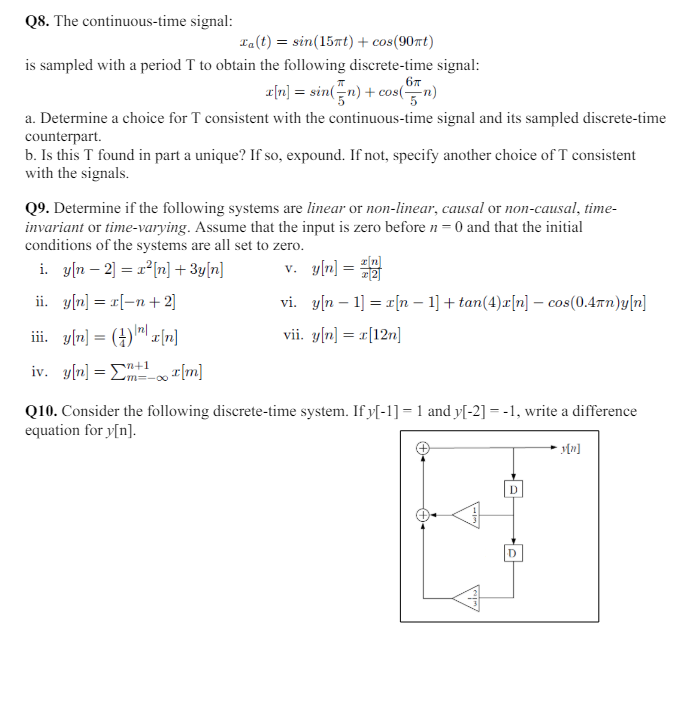 Solved Q8. ﻿The continuous-time | Chegg.com