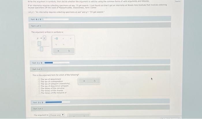 Solved Write the argument in symbols; then decide whether | Chegg.com