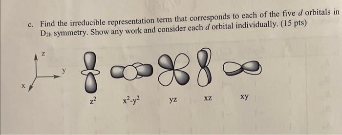 Solved 5. Character Tables ( 25 pts total) Below if the D2 h | Chegg.com