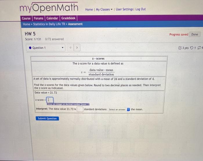 Solved myOpenMath Home My Classes User Settings Log Out | Chegg.com