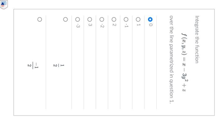 Integrate the function f(x,y,z)=x−3y2+z over the line | Chegg.com
