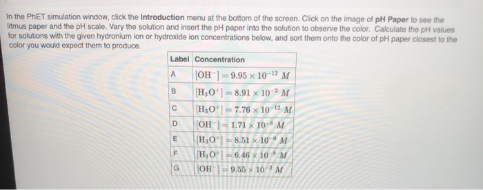 Solved А In the PhET simulation window, click the | Chegg.com