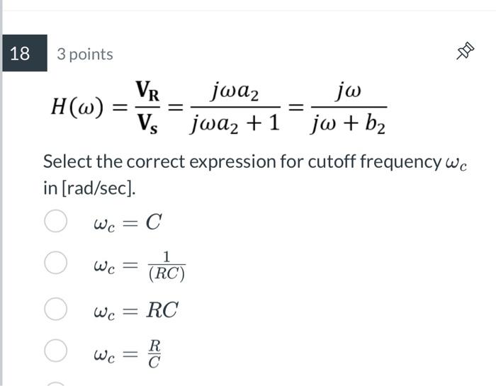 Solved Week 14: RC Frequency Response + C Vc Vs +1 +01 R VR | Chegg.com
