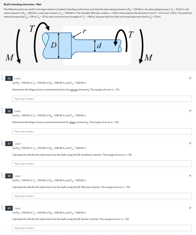 Solved 151 ﻿pointLet Mo=450 ﻿lbf in, Ta=350lbf | Chegg.com
